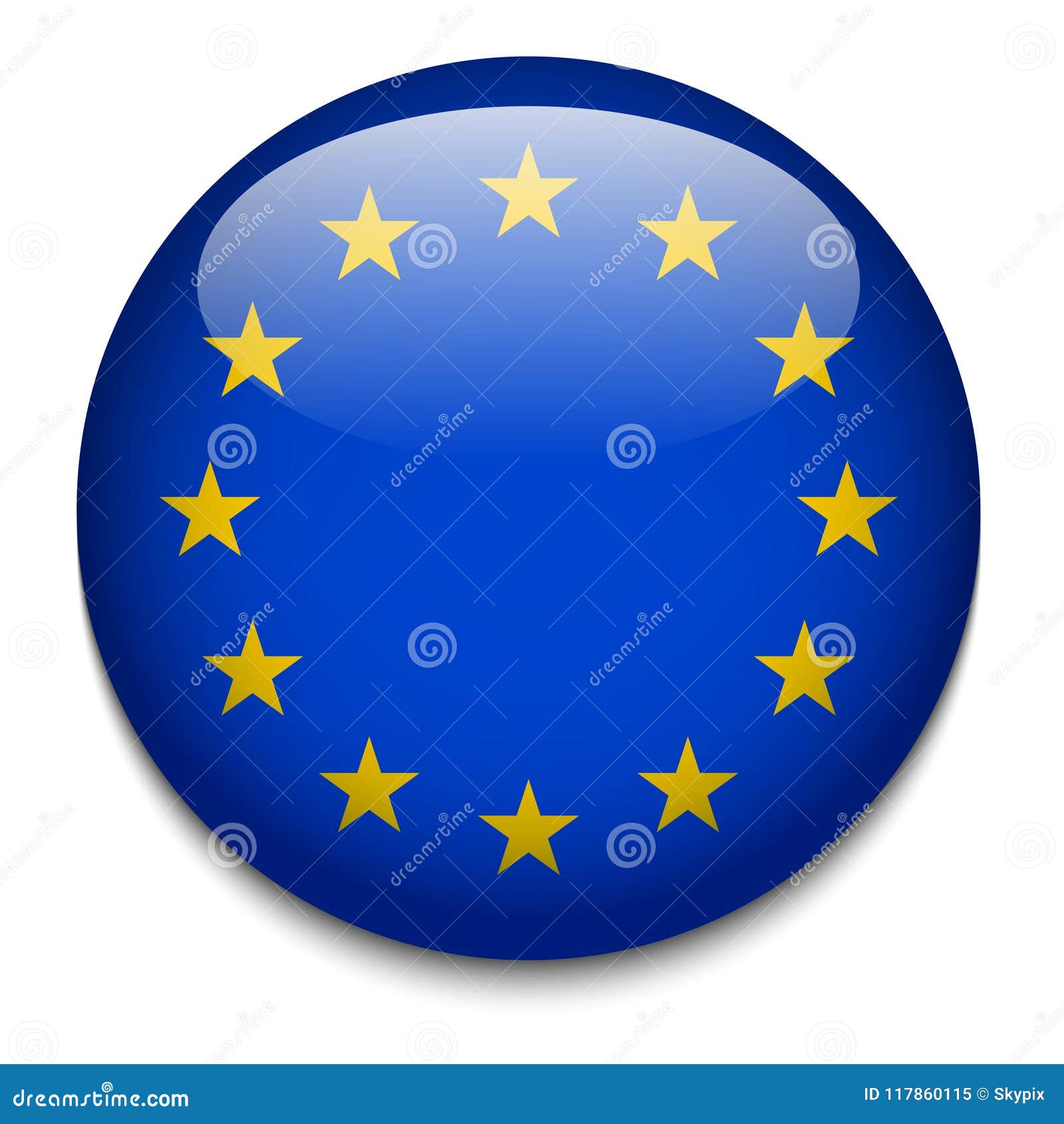 EU Flag Circular Web Button Stock Illustration - Illustration of flag ...