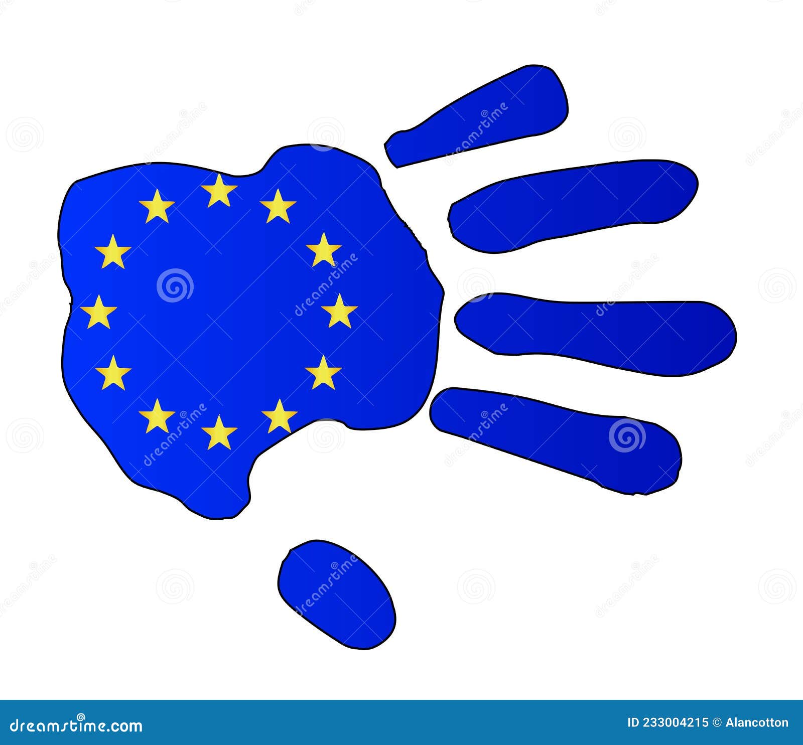 EU Flag Hand Print Silhouette Stock Vector - Illustration of artwork ...