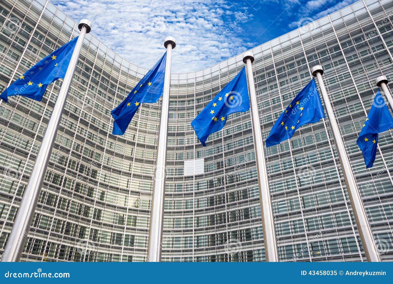 EU Flags in Front of Berlaymont Stock Image - Image of expansion ...