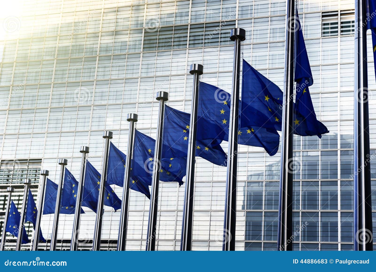 EU Flags in Front of European Commission in Brussels Stock Image ...