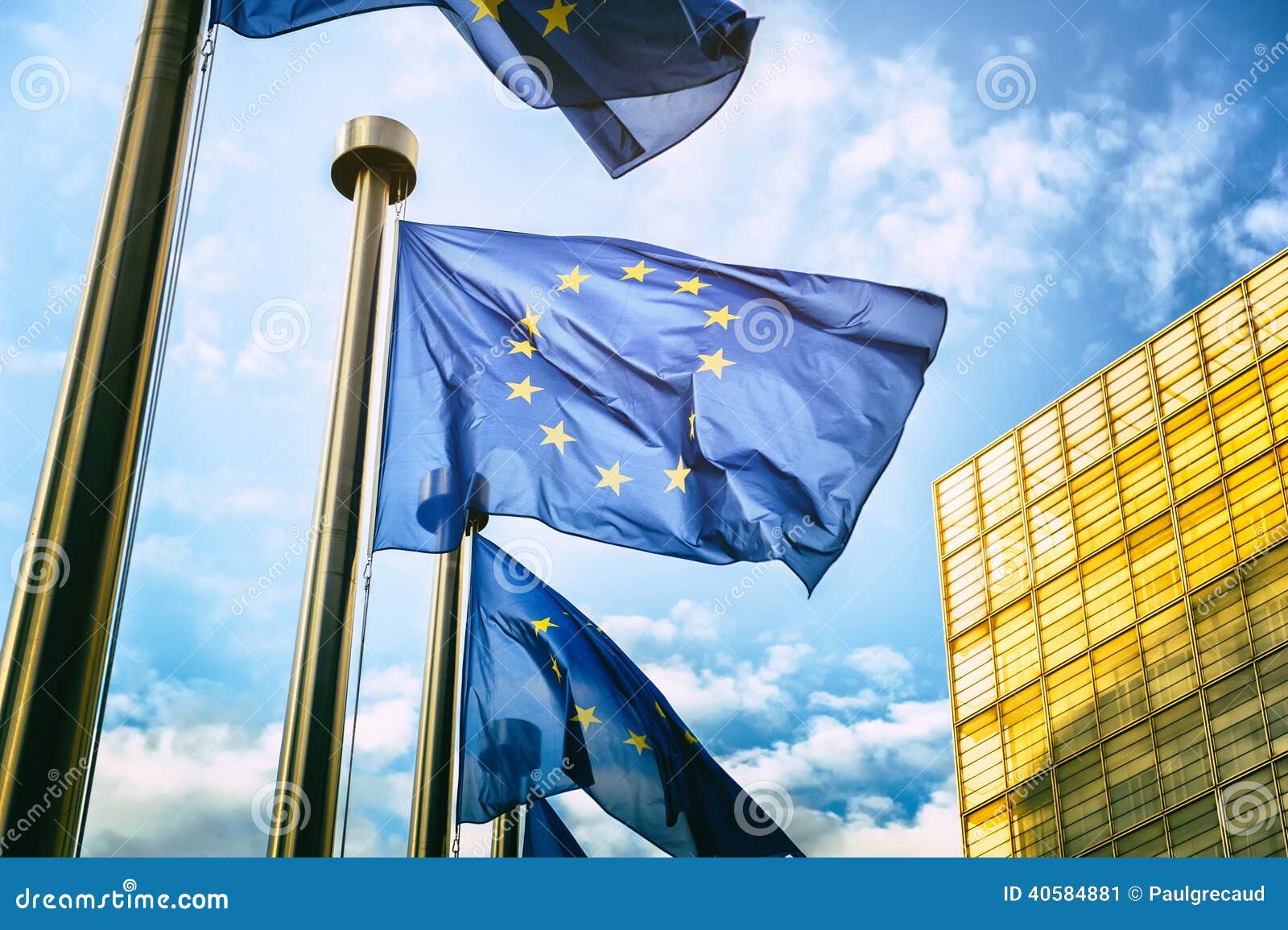 EU Flags in Front of European Commission in Brussels Stock Image ...
