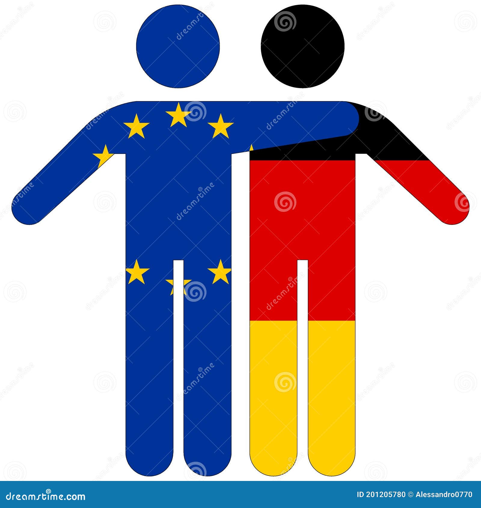 EU - Germany / Friendship Concept Stock Illustration - Illustration of ...