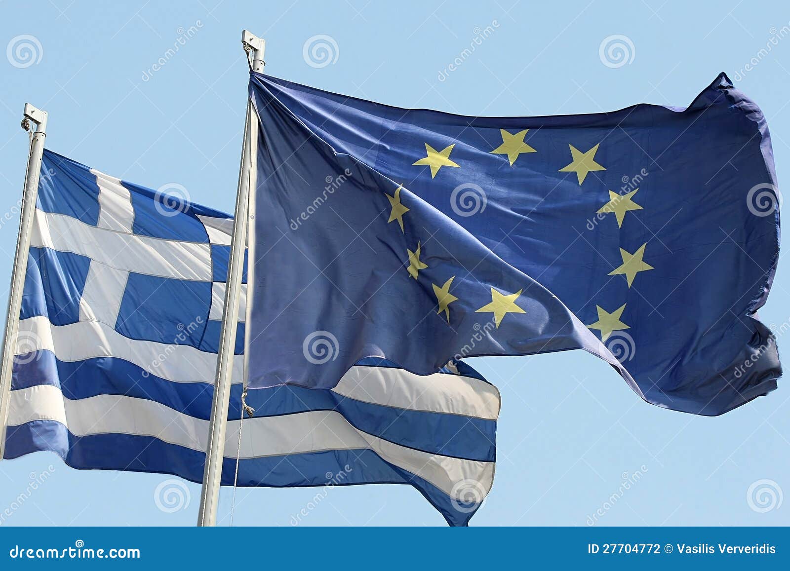 EU and Greek Flag stock photo. Image of freedom, sign - 27704772