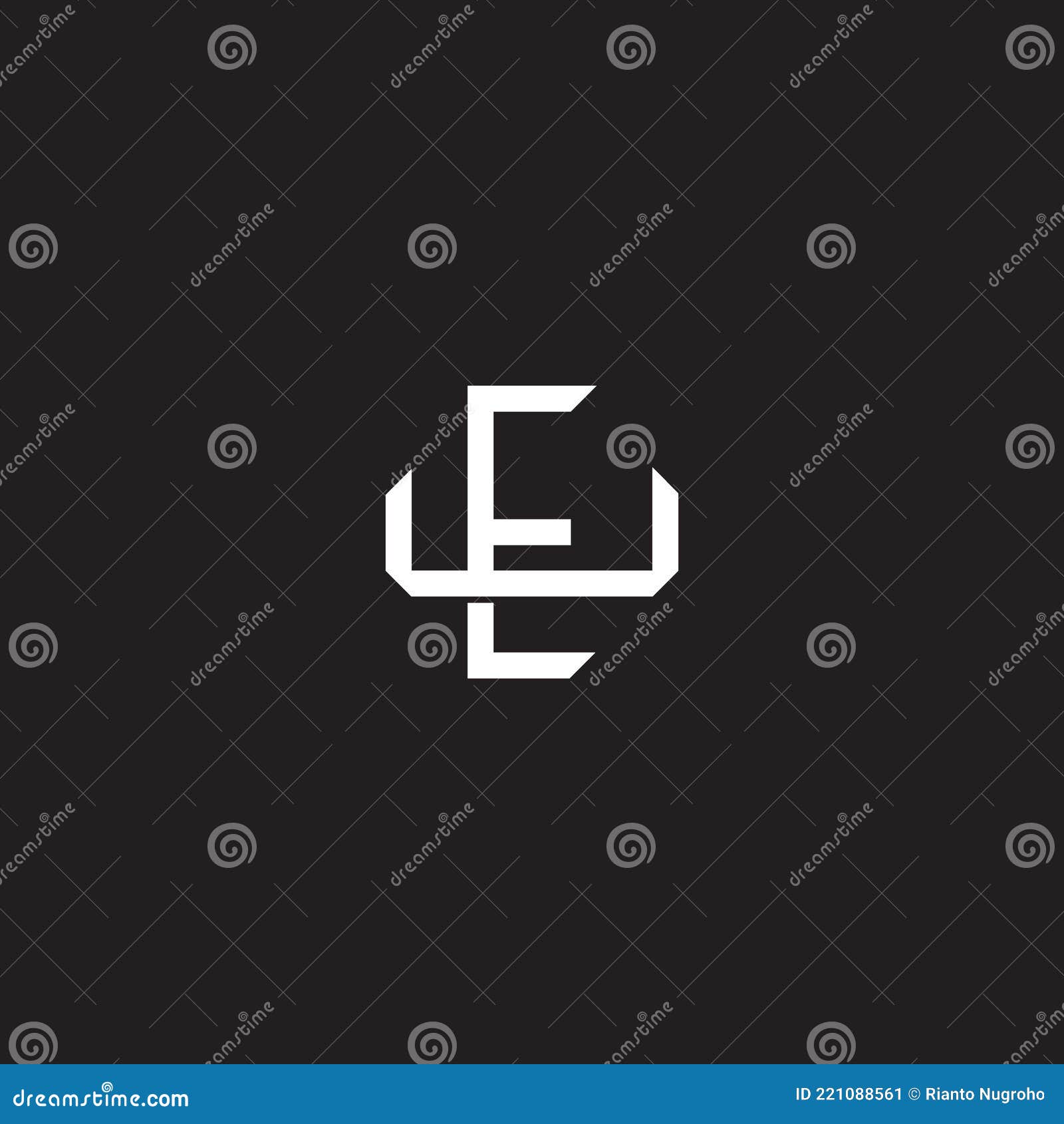 EU Initial Letter Overlapping Interlock Logo Monogram Line Art Style ...