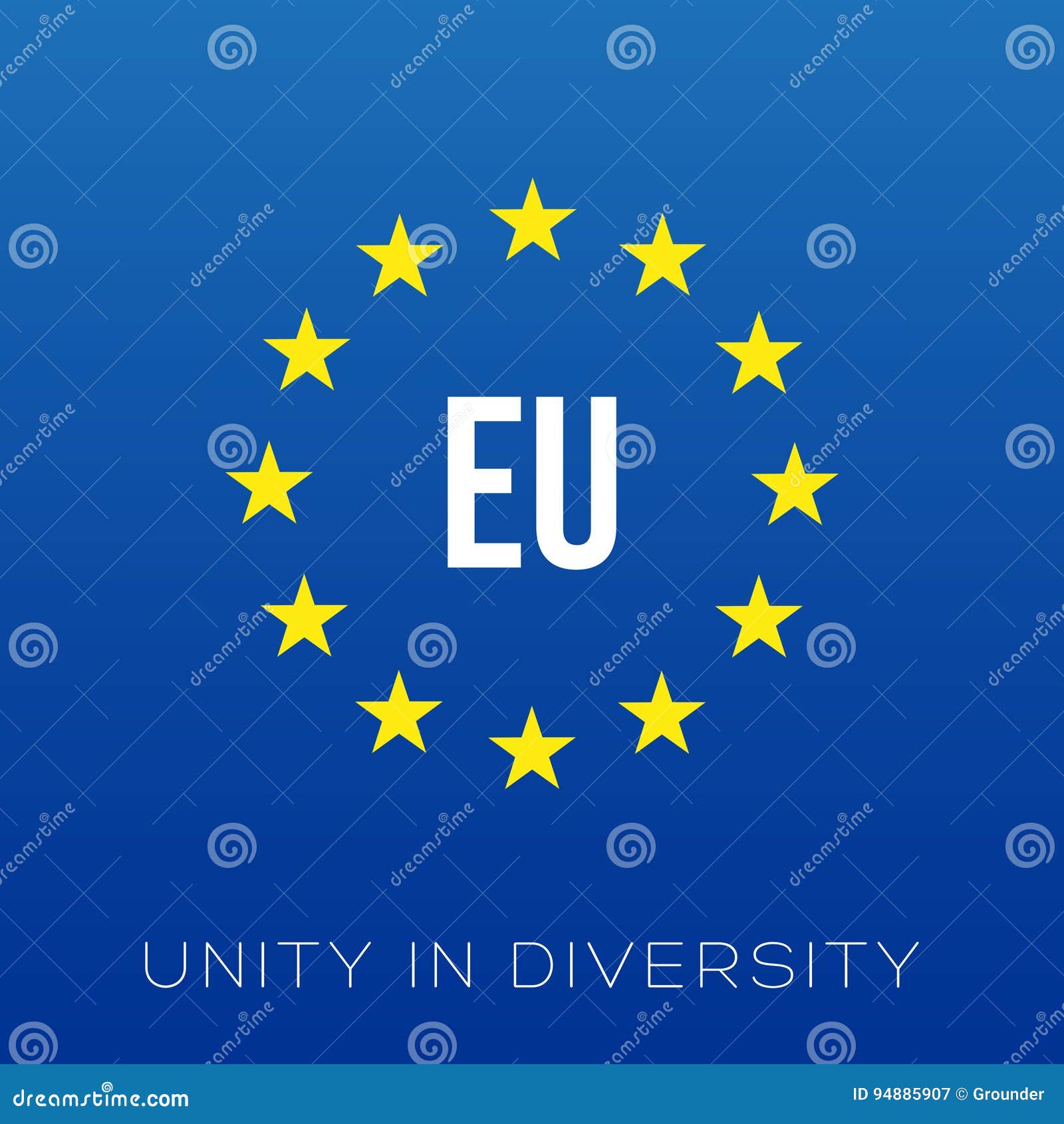 EU Logo. European Union Flag with Motto Stock Vector - Illustration of ...
