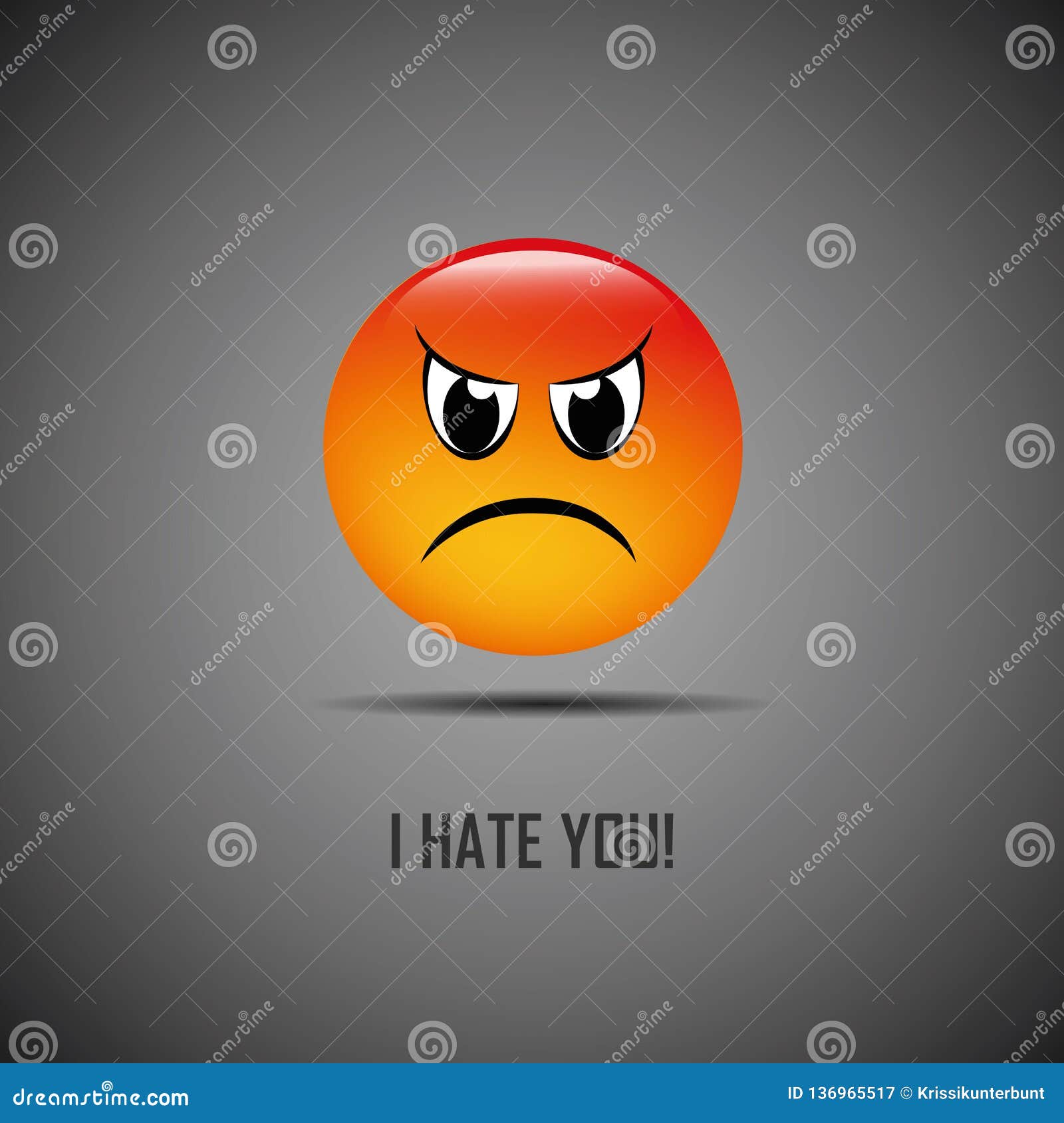 Eu odeio-o emoji mau ilustração do vetor. Ilustração de furioso - 136965517