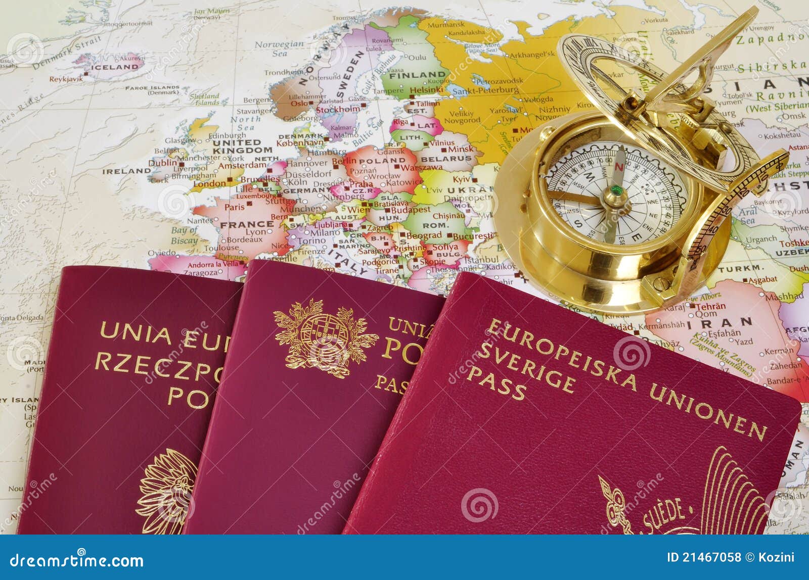 EU passports on a map stock photo. Image of documentation - 21467058