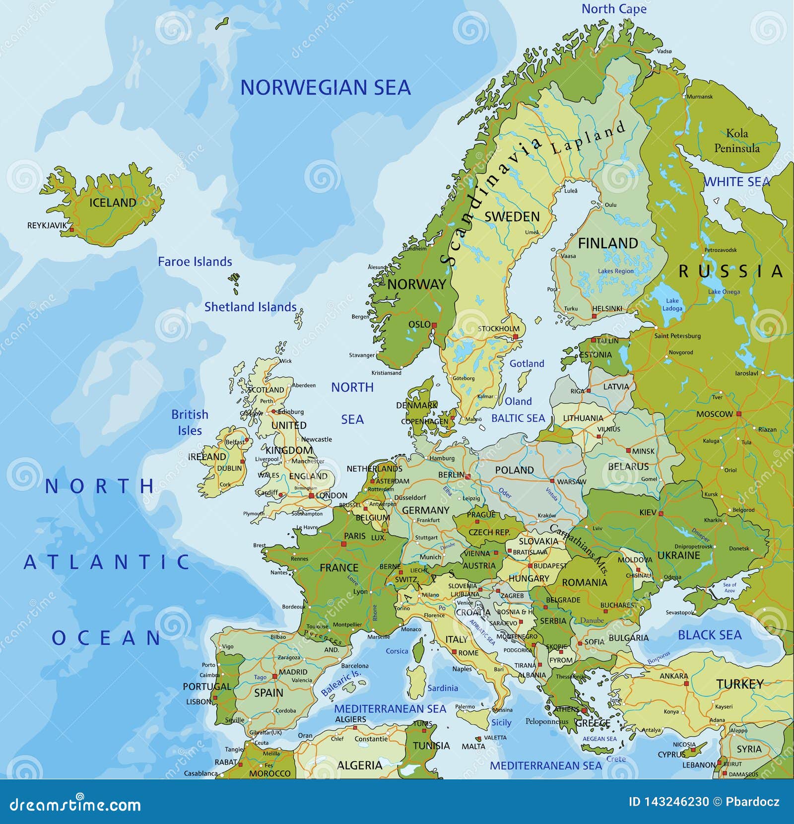 Highly Detailed Editable Political Europe Map. Stock Vector ...