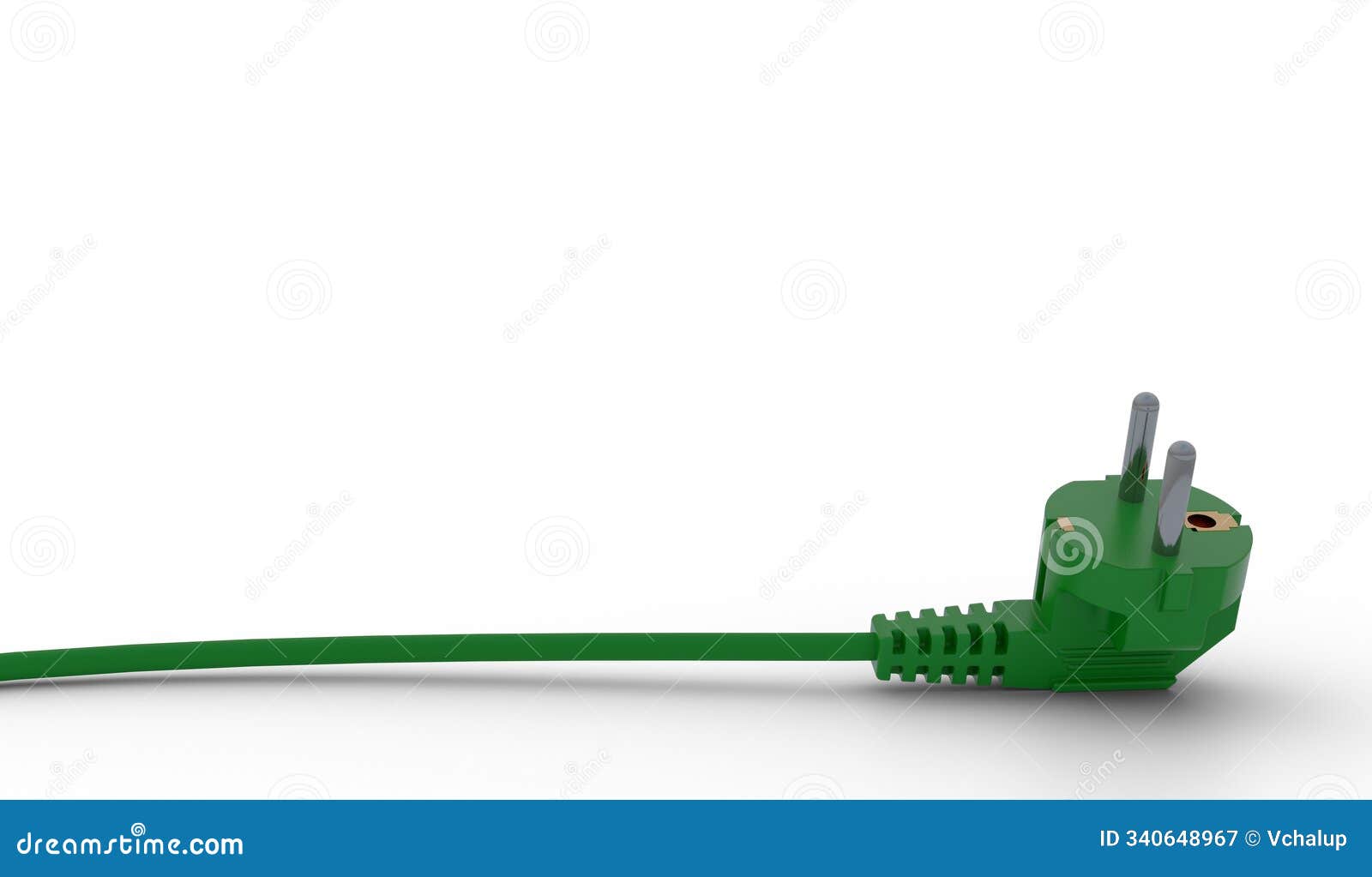 EU Plug Electricity Cable. 3D Rendered Illustration Stock Illustration ...