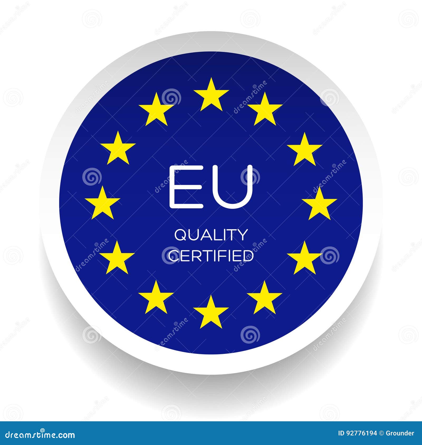 Eu Quality Certified logo stock vector. Illustration of badge - 92776194