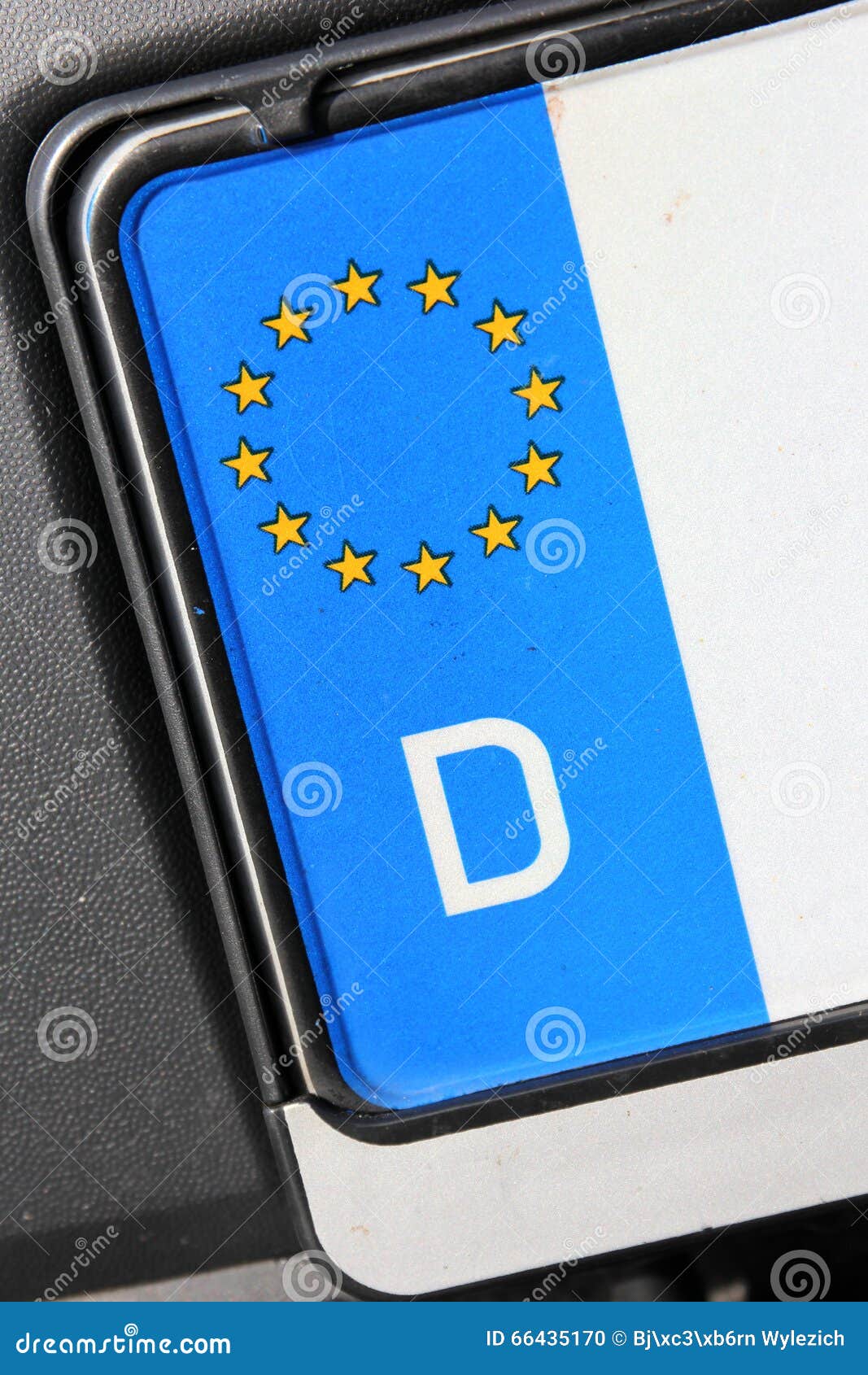 EU registration plate - D stock photo. Image of ancestry - 66435170