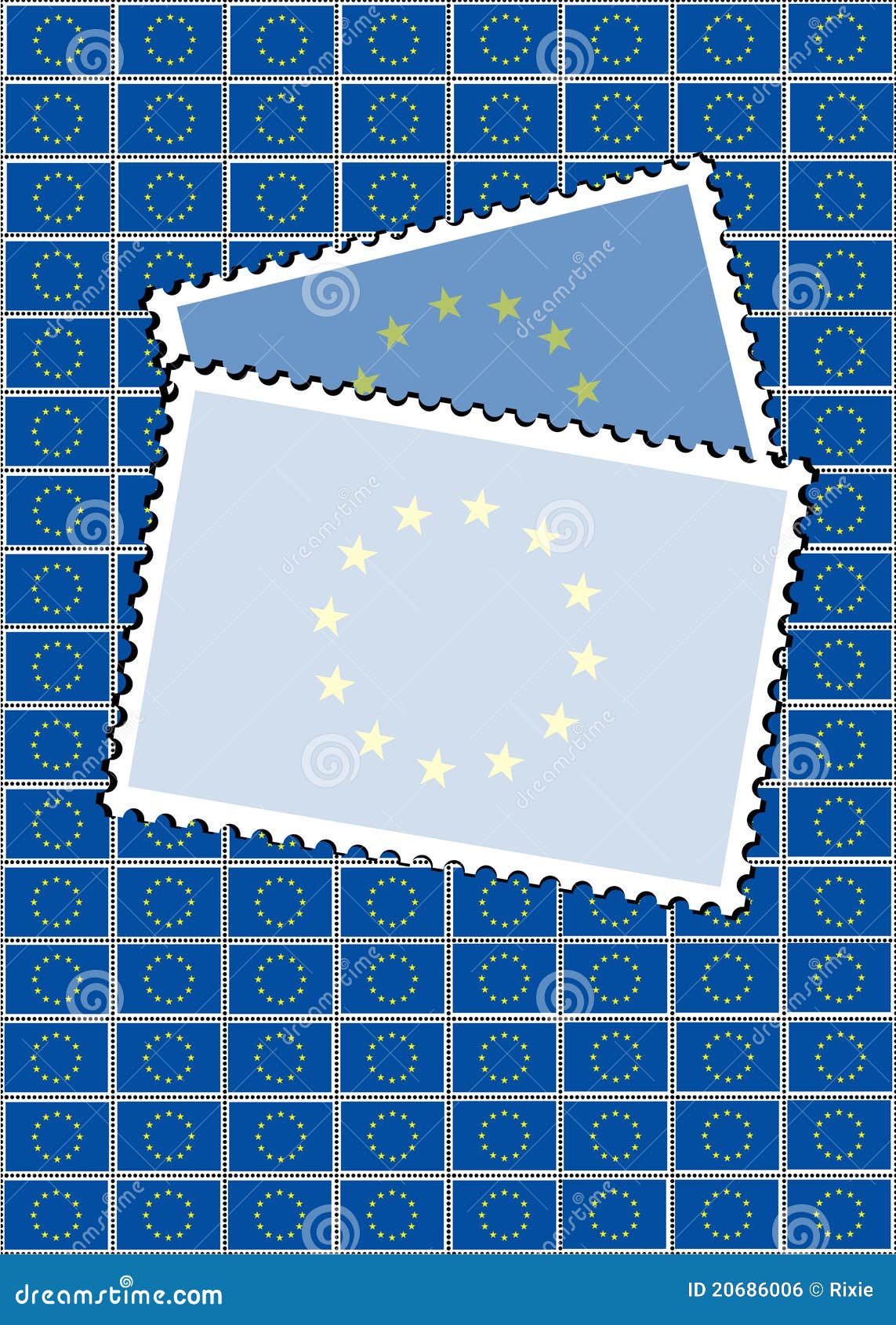 EU stamps with copy space stock vector. Illustration of european - 20686006