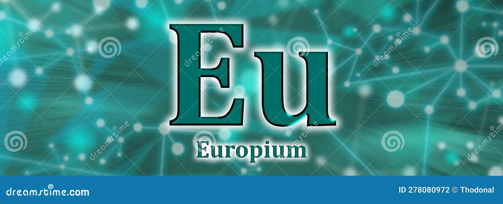 Europium - Eu - Chemical Element Periodic Table Hexagonal Shape Royalty ...
