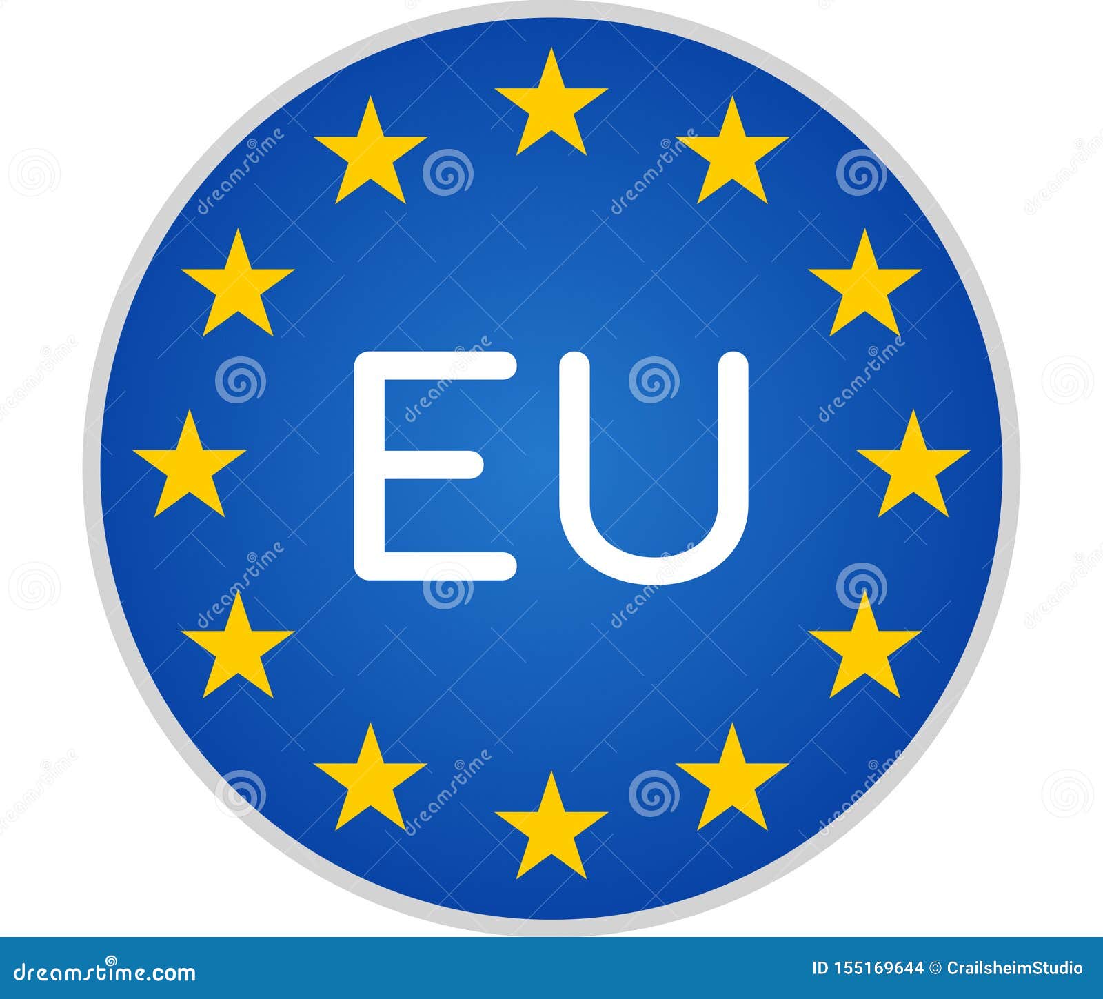 EU Symbol Icon 3d-illustration Isolated on White Stock Illustration ...