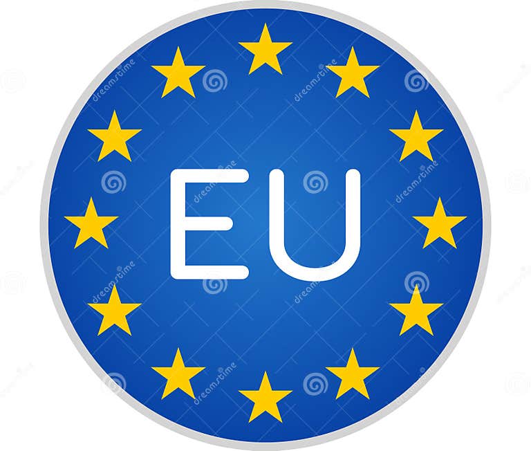 EU Symbol Icon 3d-illustration Isolated on White Stock Illustration ...