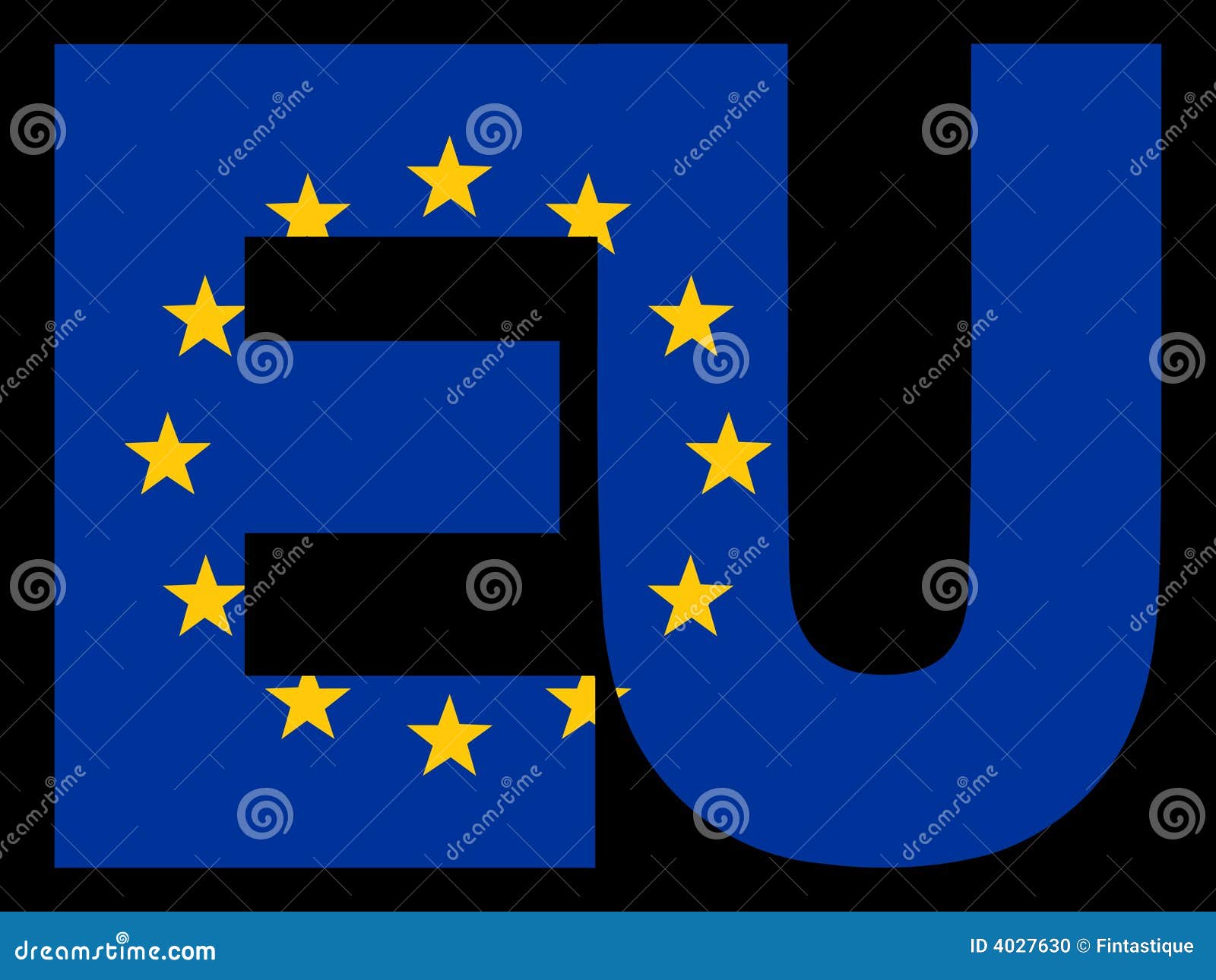 EU Text and flag stock vector. Illustration of realm, union - 4027630
