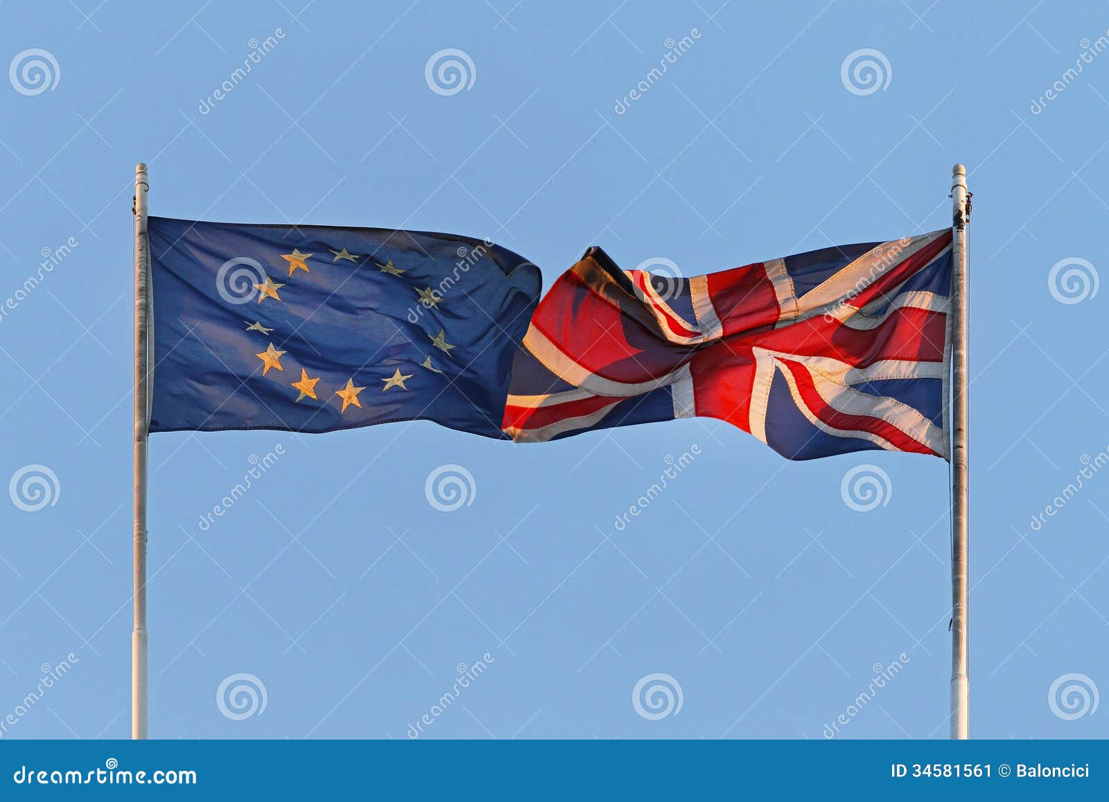 EU and UK flags stock image. Image of jack, national - 34581561