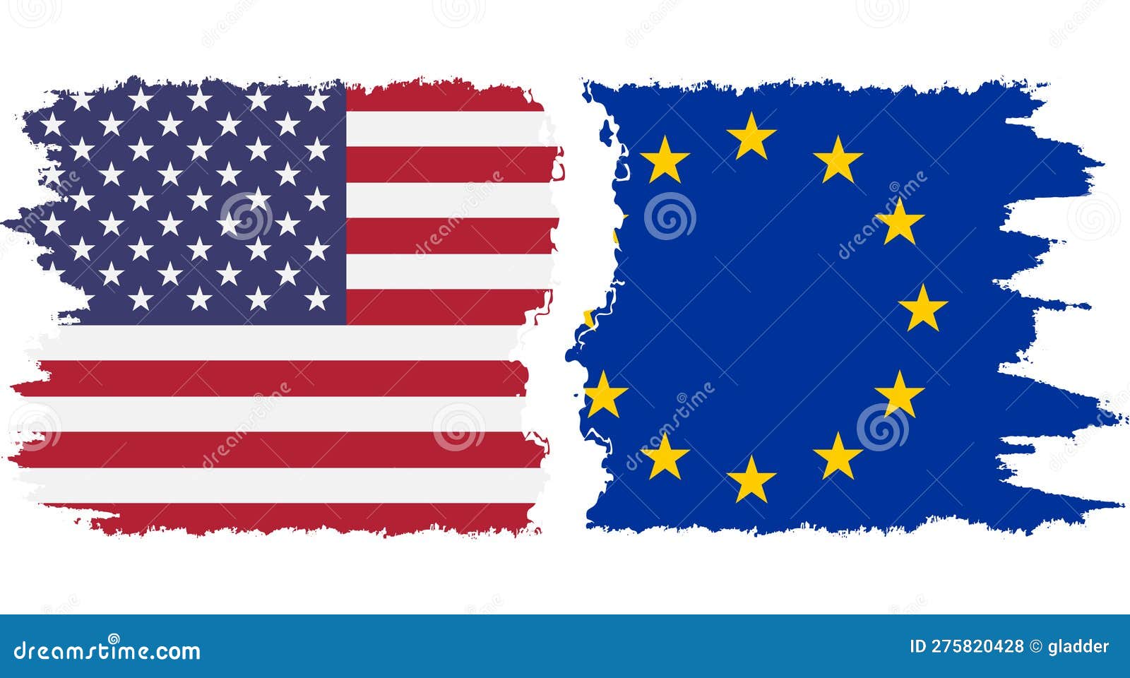 EU and USA Grunge Flags Connection Vector Stock Vector - Illustration ...
