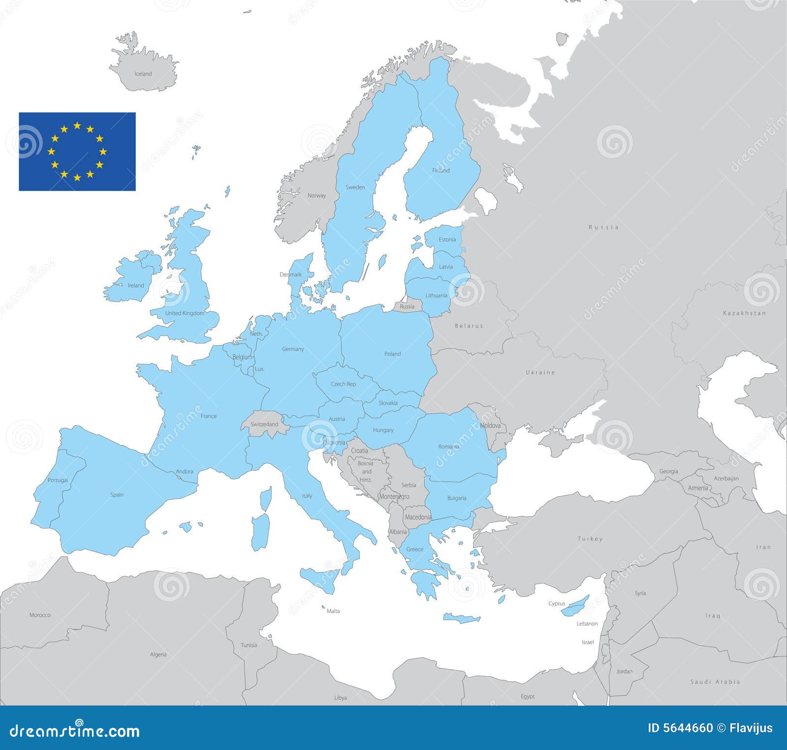 EU vector Map stock vector. Illustration of spain, portugal - 5644660