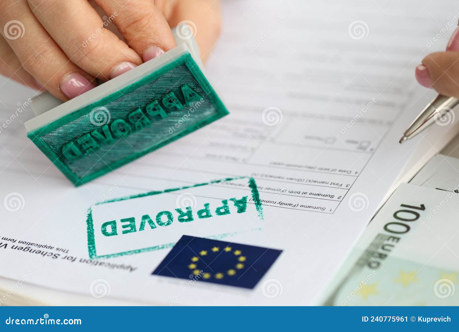 EU Visa Application Approved. Document Applying for Entry into European ...