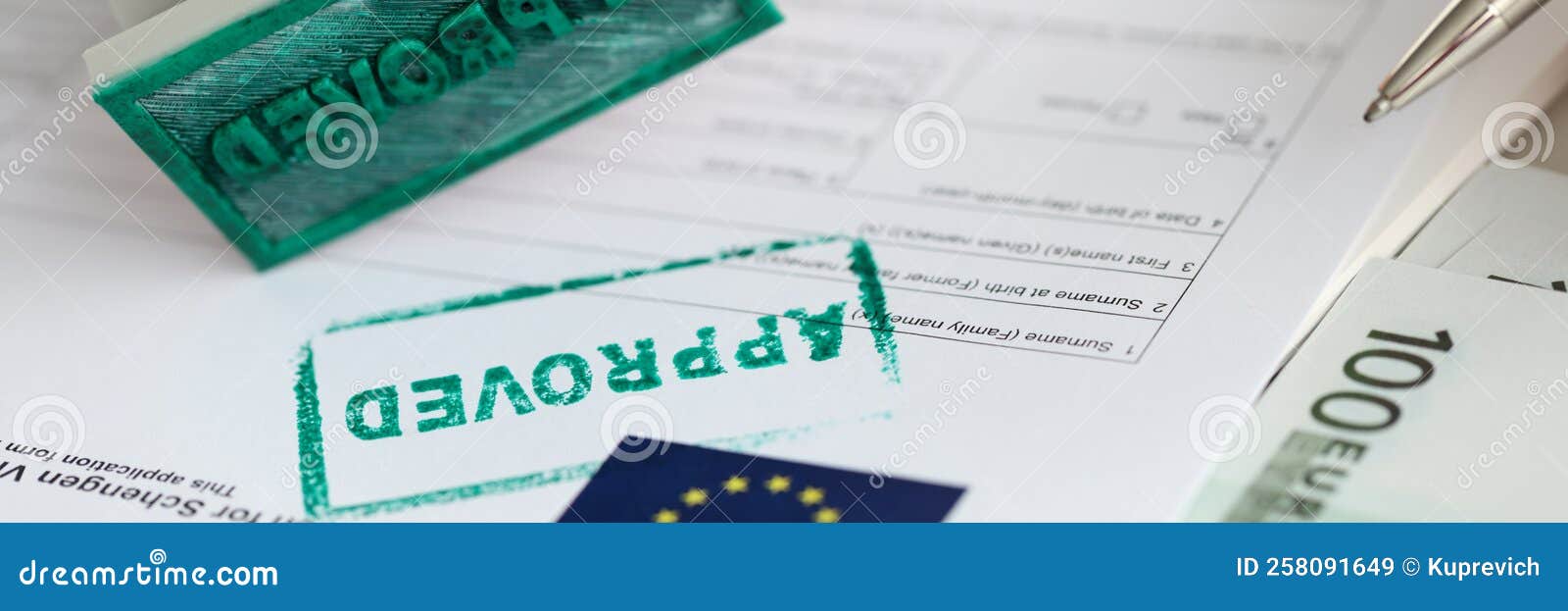 EU Visa Application Approved. Document Applying for Entry into European ...