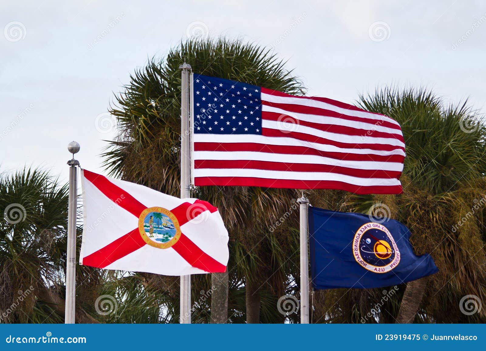 EUA, Estado De Florida E Bandeiras Da NASA Imagem Editorial - Imagem de ...