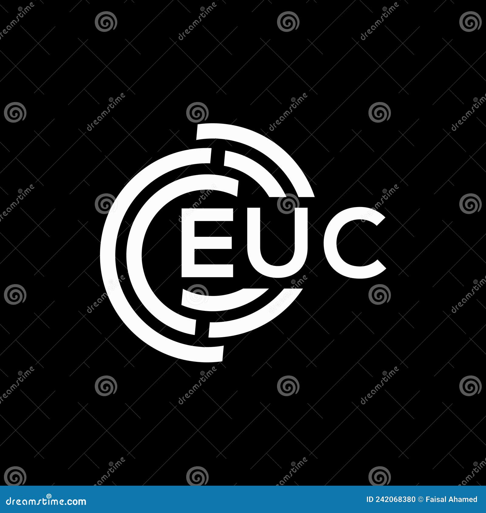 EUC Letter Logo Design on Black Background. EUC Creative Initials ...