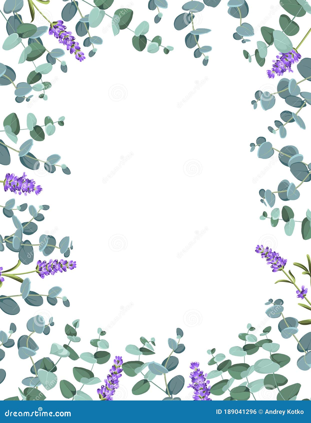 Eucaliptus And Lavender Elements Design Template. Simple Design With ...