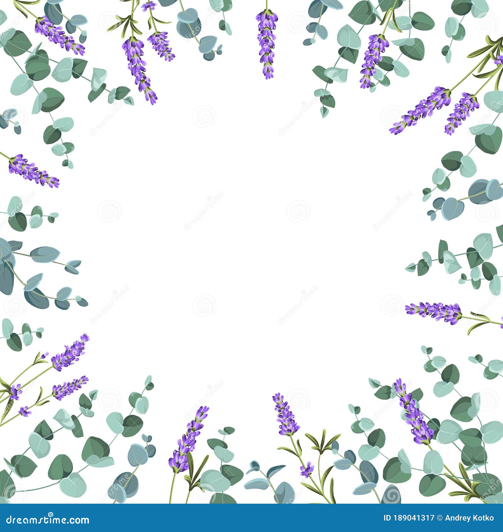 Eucaliptus And Lavender Elements Design Template. Simple Design With ...