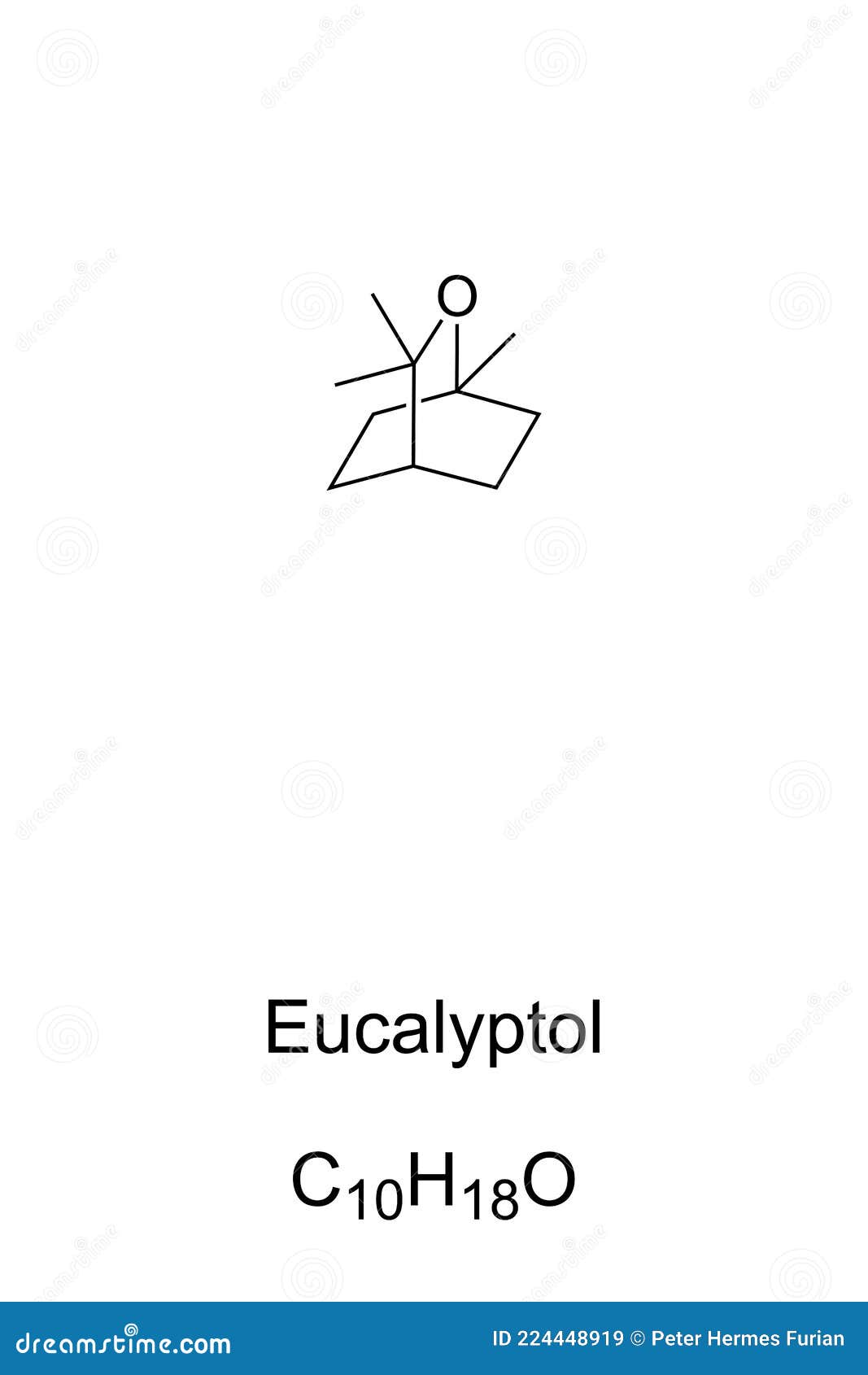 Eucalyptol, Main Component of Eucalyptus Oil, Chemical Formula Stock ...