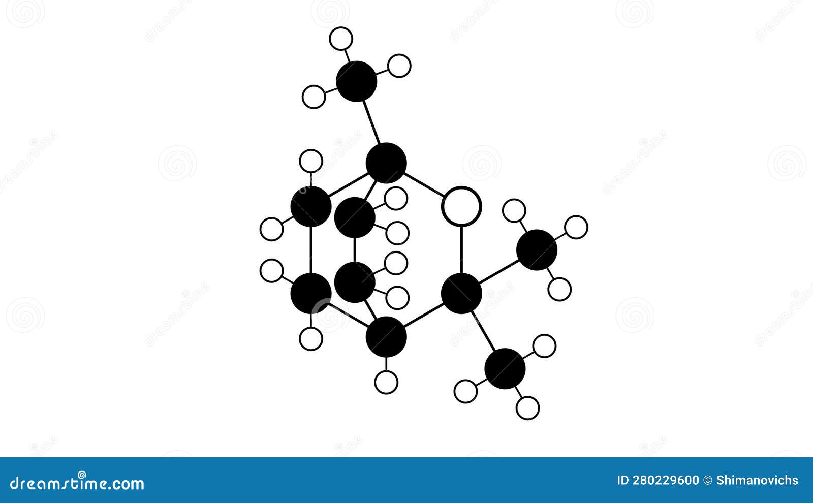 Eucalyptol Molecule, Structural Chemical Formula, Ball-and-stick Model ...