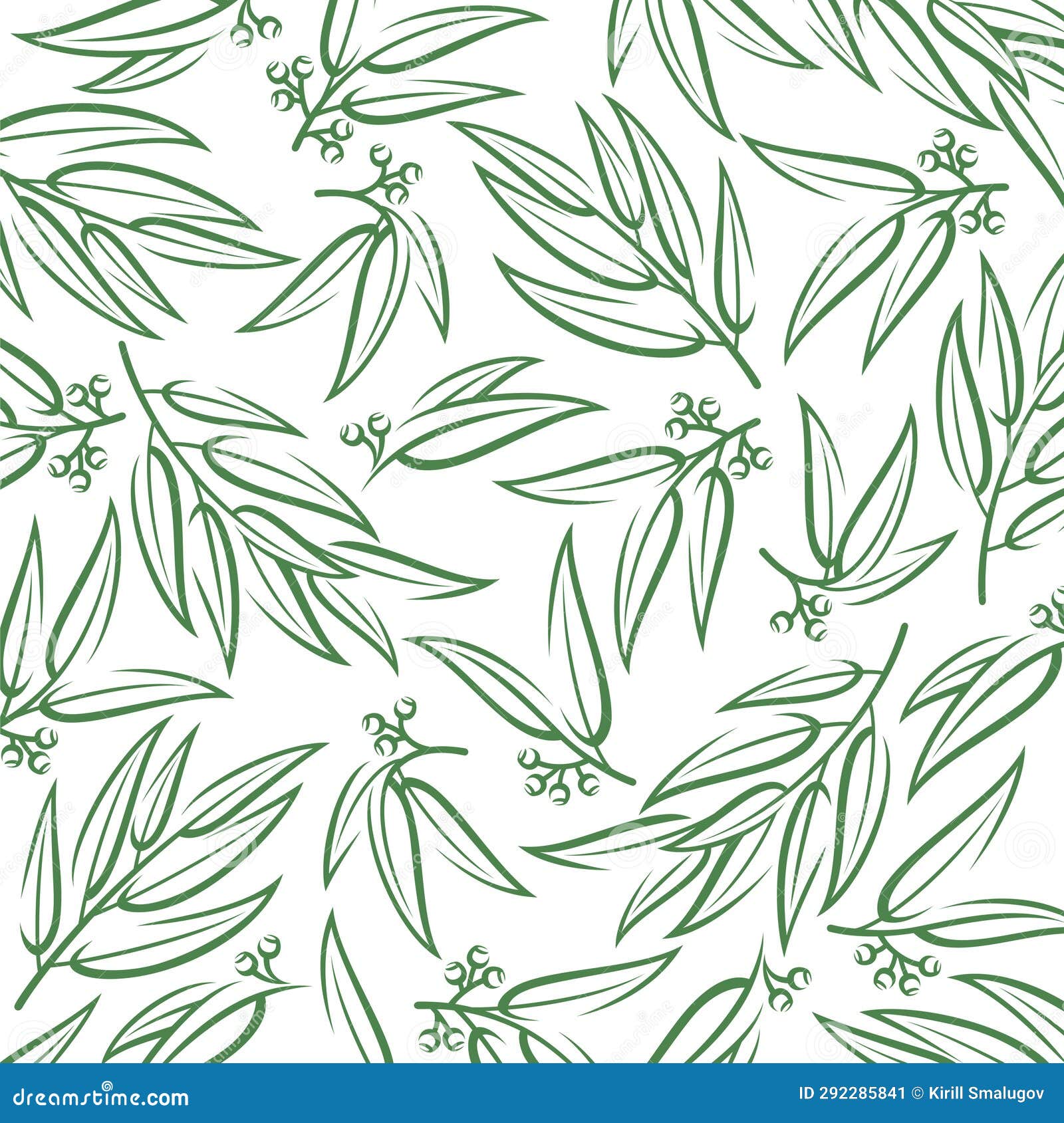 Eucalyptus Pattern, Background Set. Collection Icon Eucalyptus Stock ...