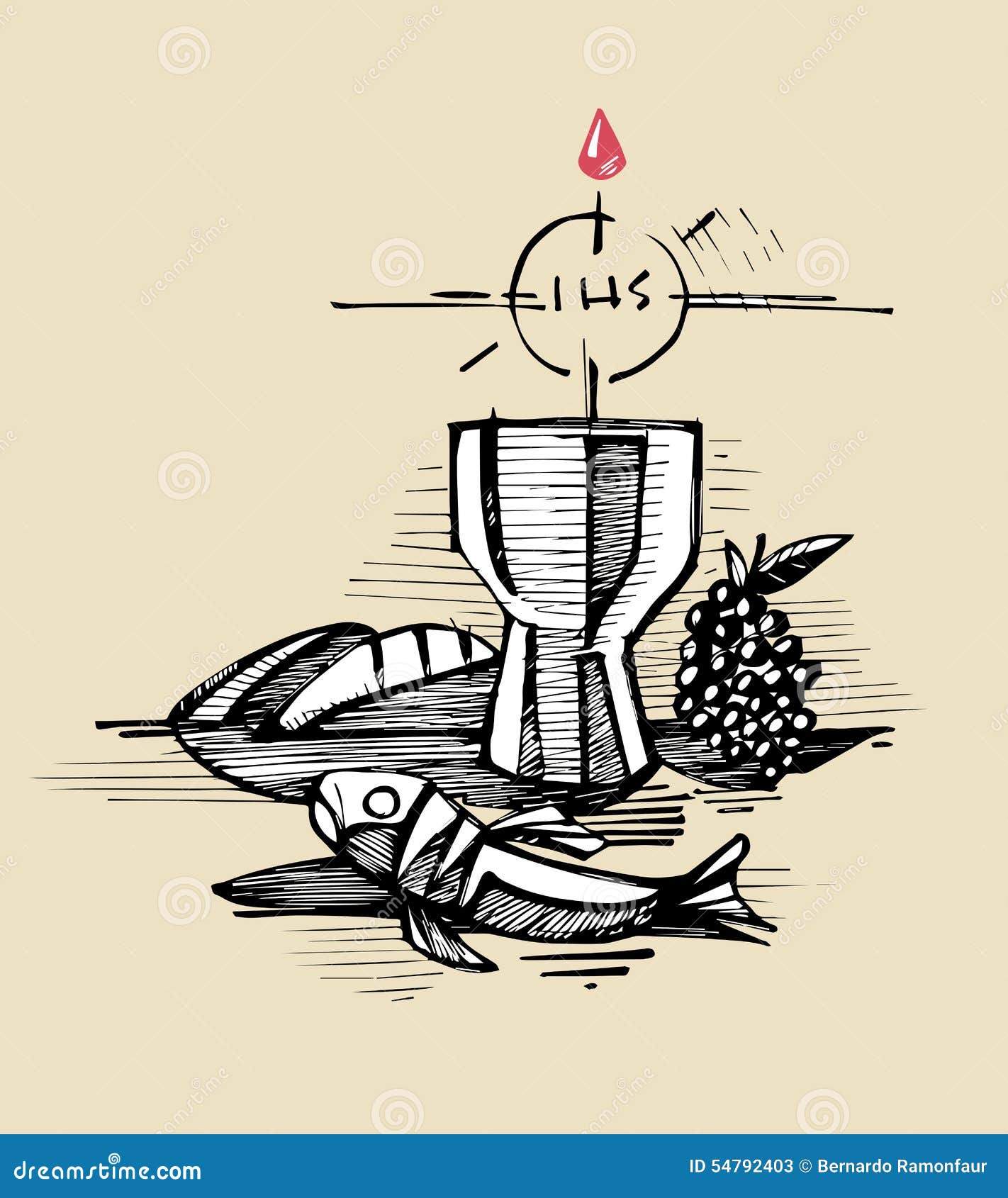 Eucharist c stock vector. Illustration of catholic, religion - 54792403