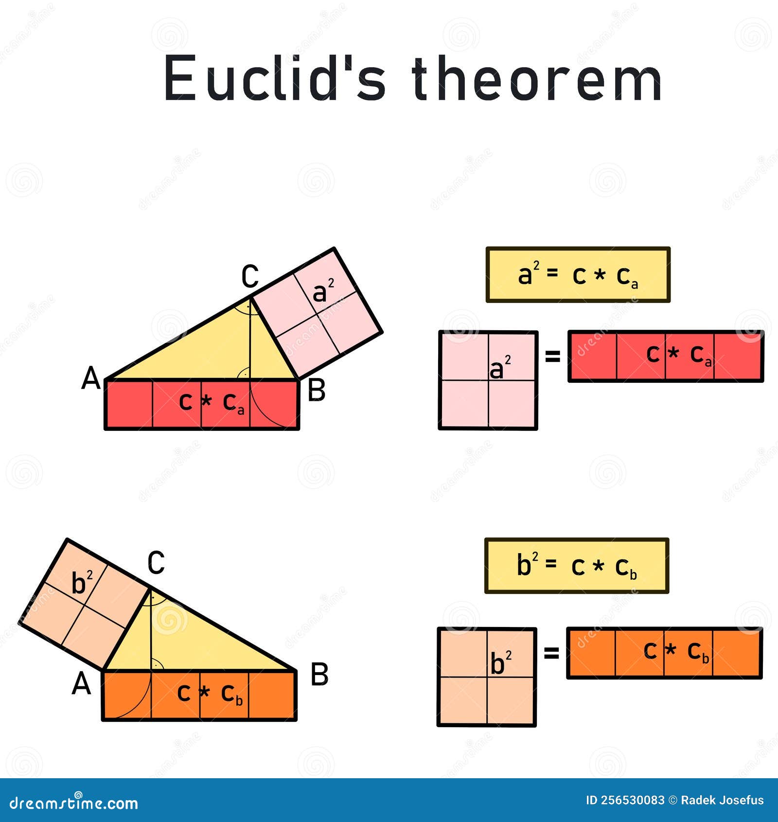 The Euclid`s Theorem On The Perpendicularity Vector Illustration