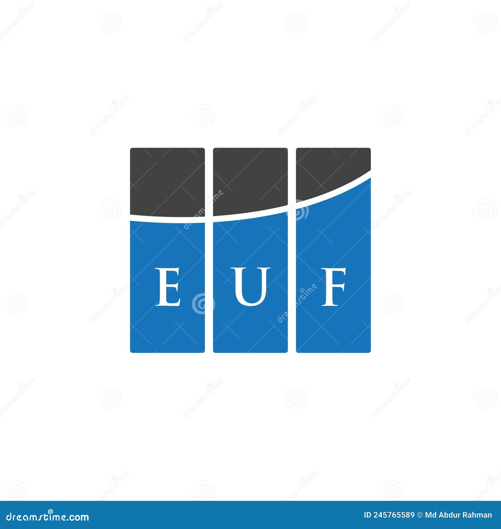 EUF Letter Logo Design on WHITE Background. EUF Creative Initials ...