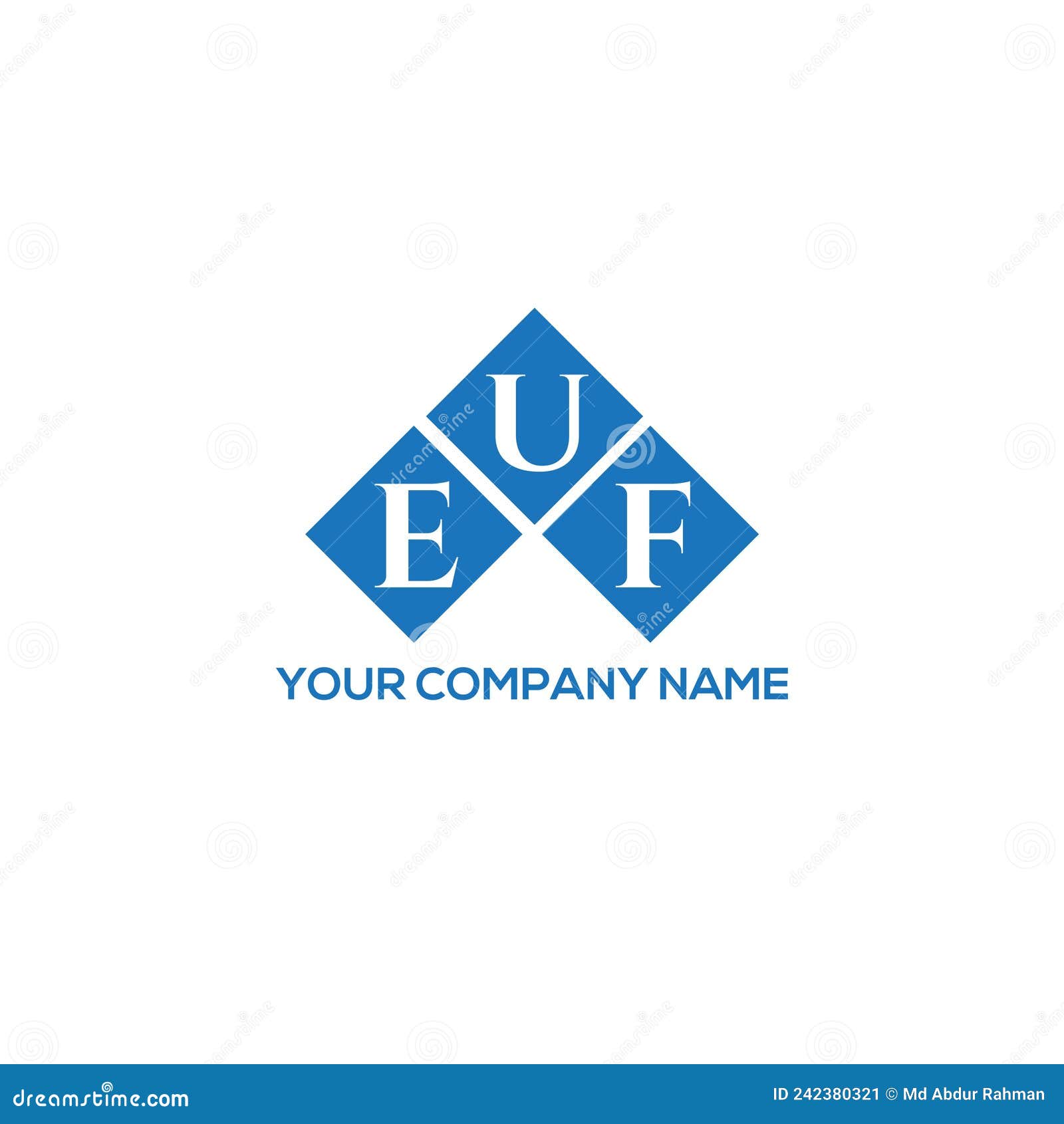 EUF Letter Logo Design on White Background. EUF Creative Initials ...