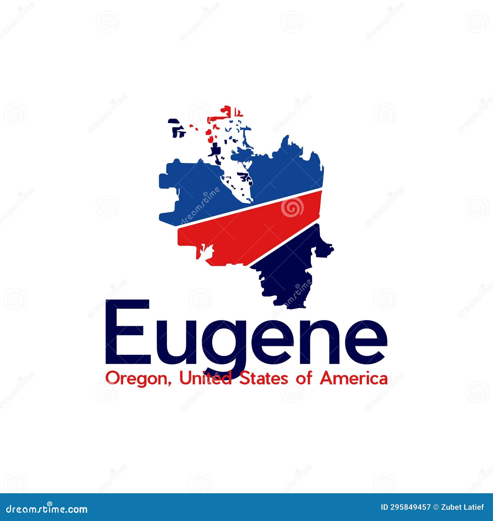 Eugene City Map Geometric Creative Design Stock Vector - Illustration ...