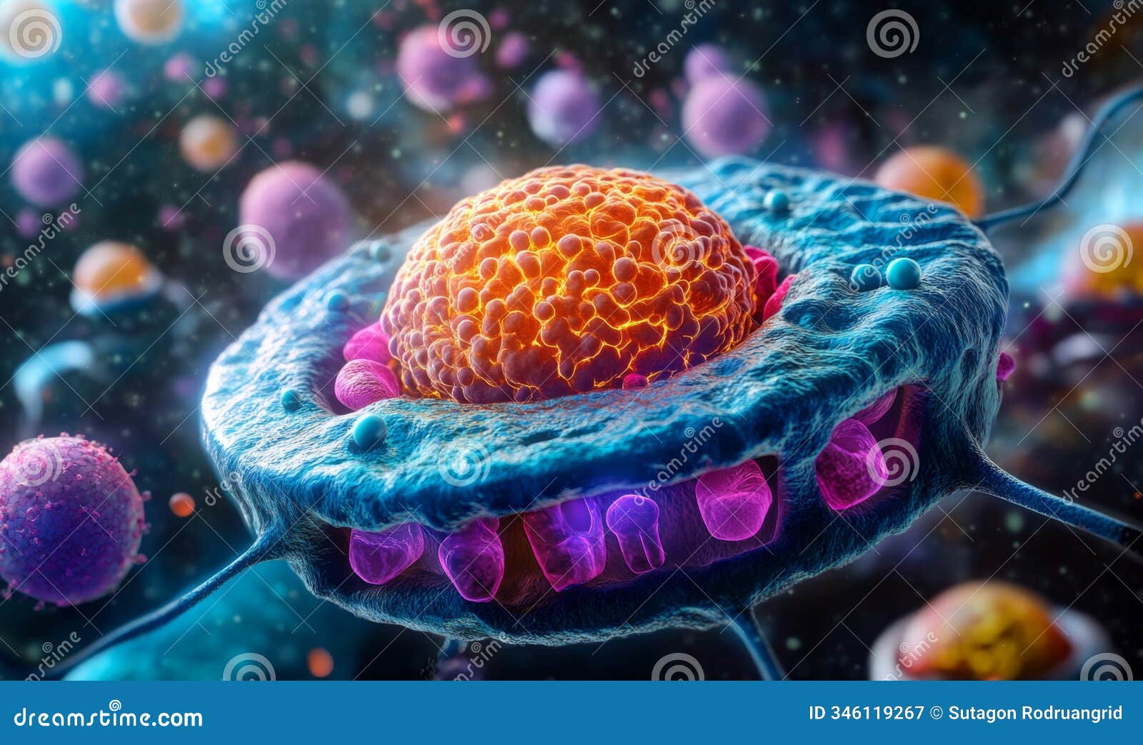 Eukaryotic Cell Structure with Nucleus, Organelles, and Plasma Membrane ...