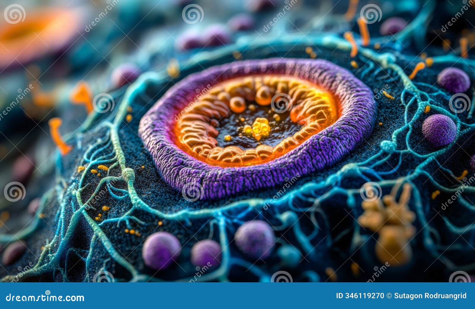 Eukaryotic Cell Structure With Nucleus, Organelles, And Plasma Membrane ...