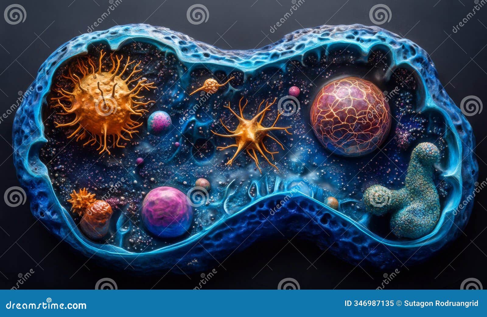 Eukaryotic Cell Structure with Nucleus, Organelles, and Plasma Membrane ...