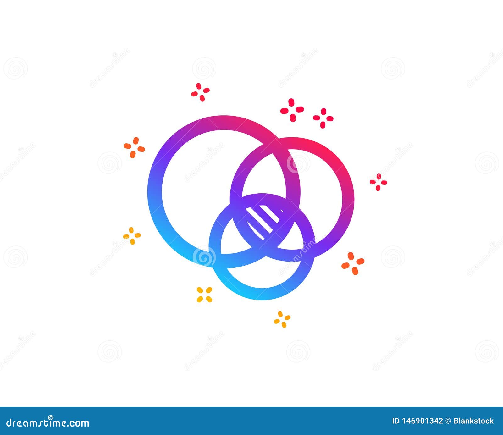 Euler Diagram Icon. Eulerian Circles Sign. Vector Stock Vector ...