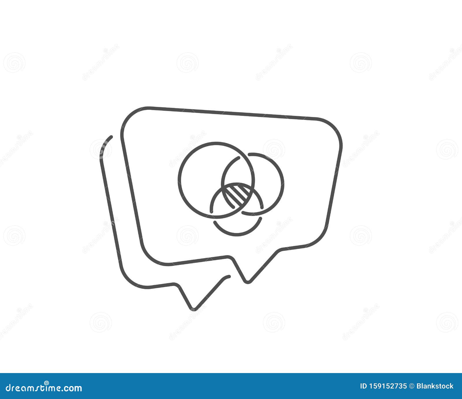 Euler Diagram Line Icon. Eulerian Circles Sign. Vector Stock Vector ...