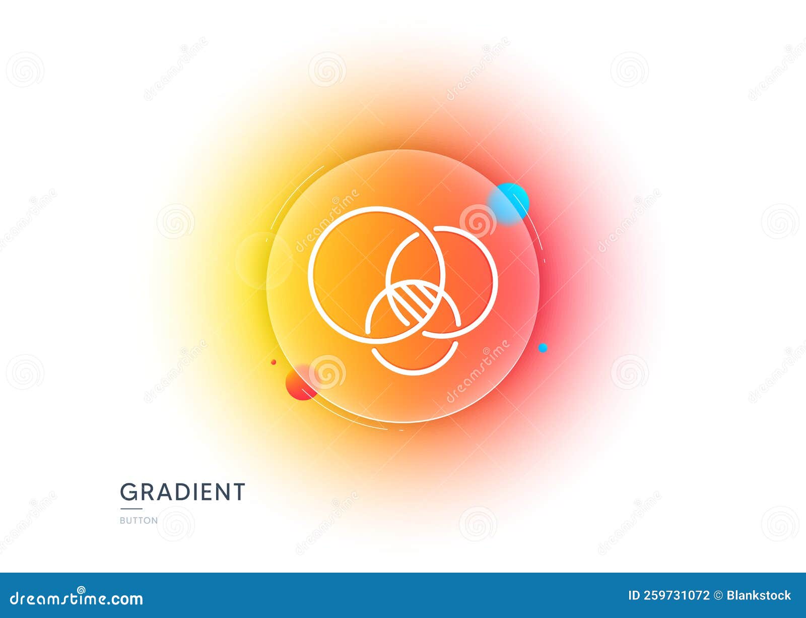 Euler Diagram Line Icon. Eulerian Circles Sign. Gradient Blur Button ...