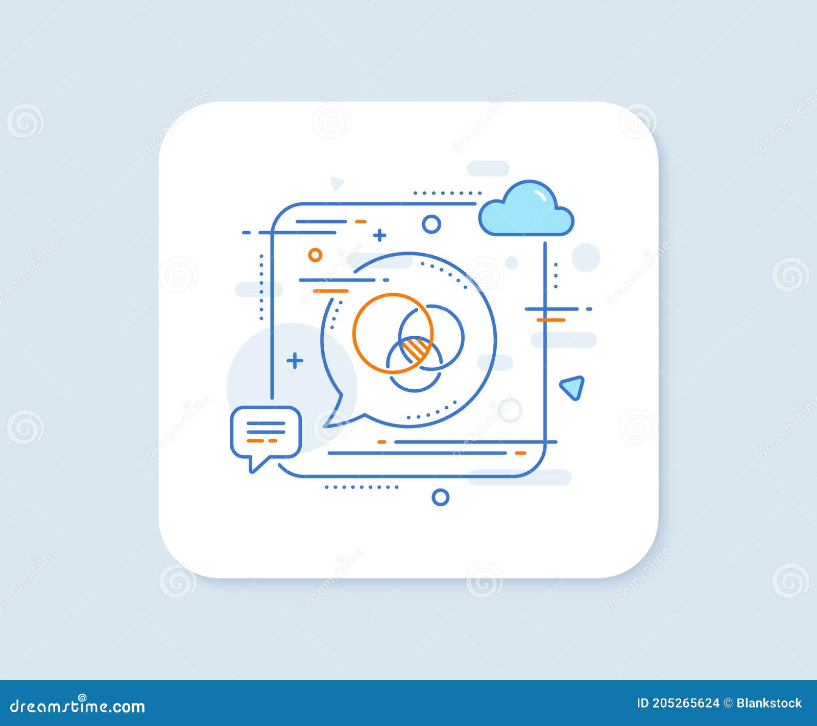Euler Diagram Line Icon. Eulerian Circles Sign. Vector Stock Vector ...