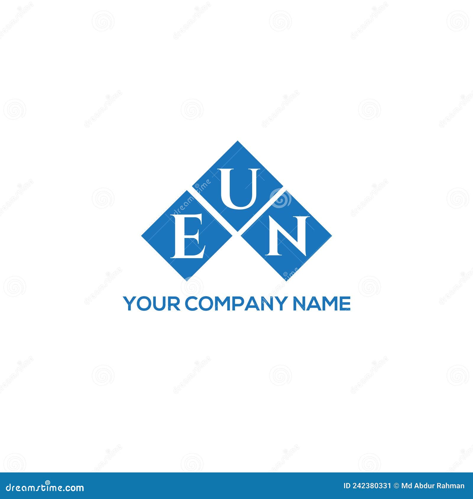 EUN Letter Logo Design on White Background. EUN Creative Initials Letter Logo Concept Stock ...