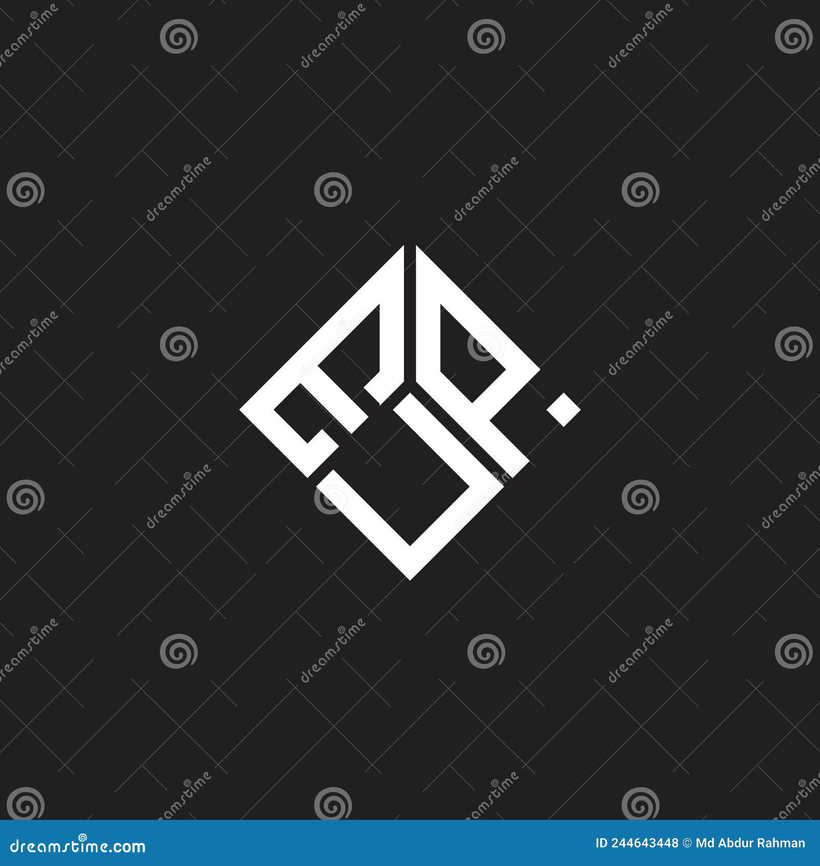 EUP Letter Logo Design On Black Background. EUP Creative Initials ...