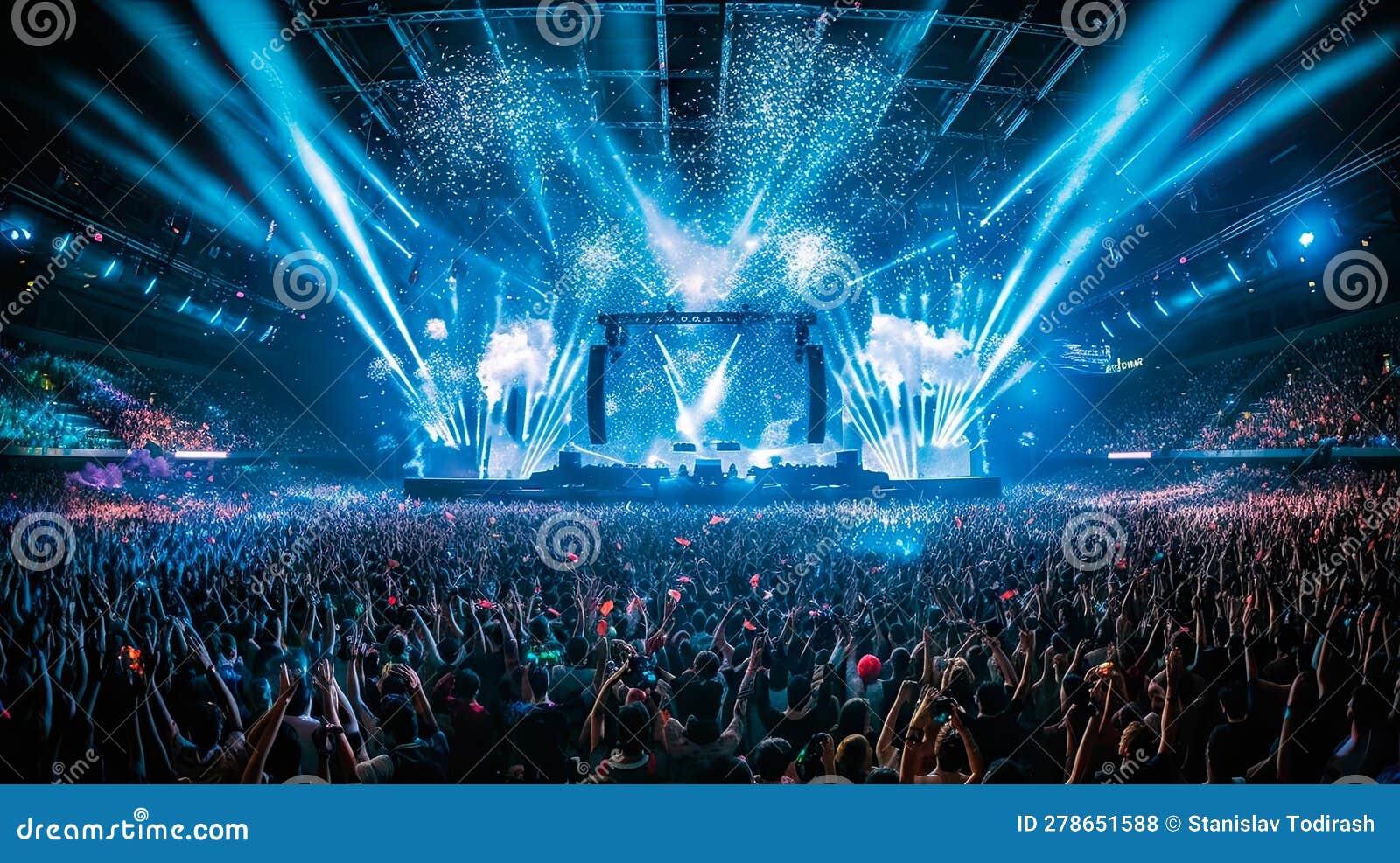 Euphoric Atmosphere with Arms Raised High Stock Illustration ...