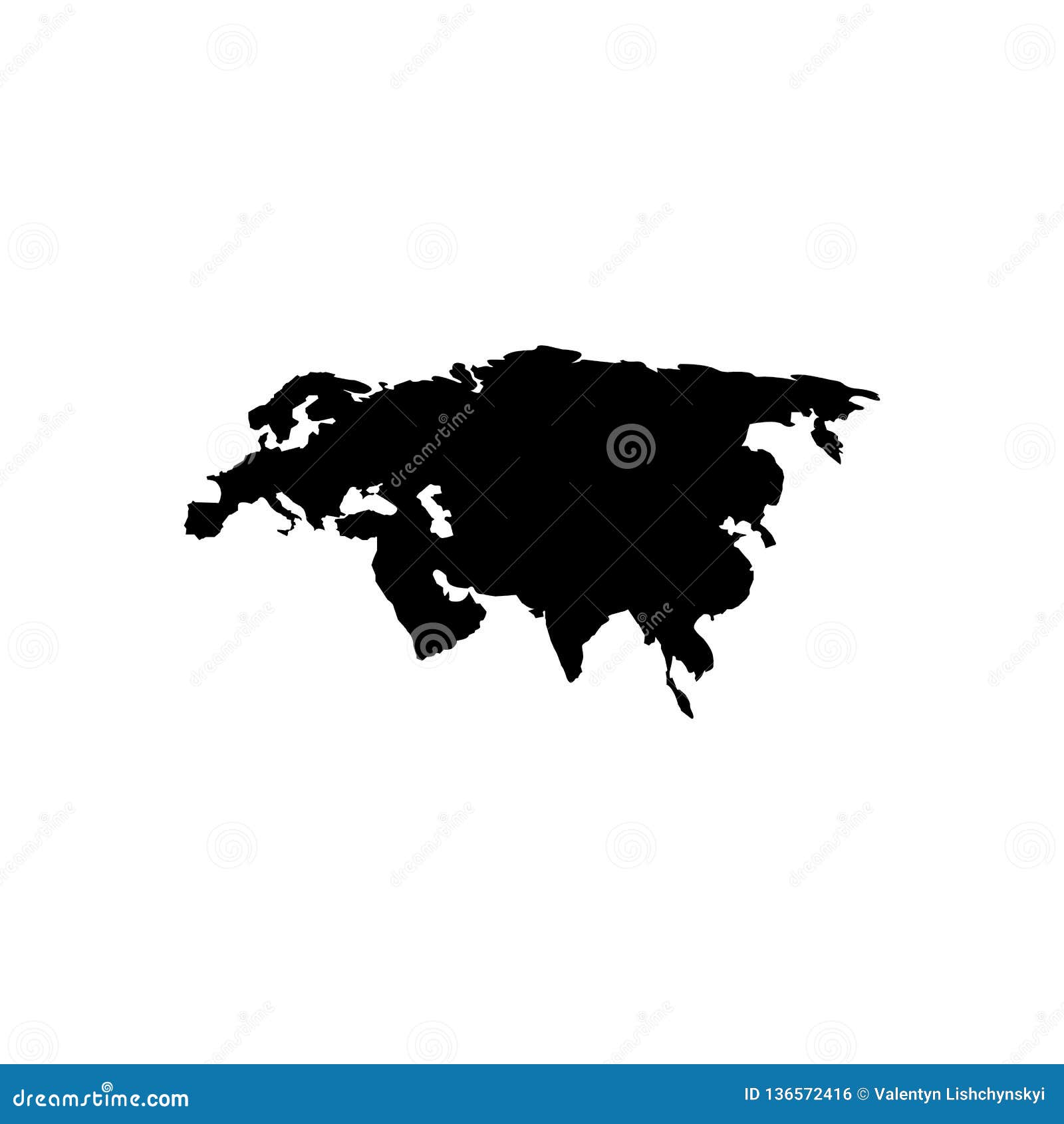 Eurasia Black Map Vector Illustration | CartoonDealer.com #112360824