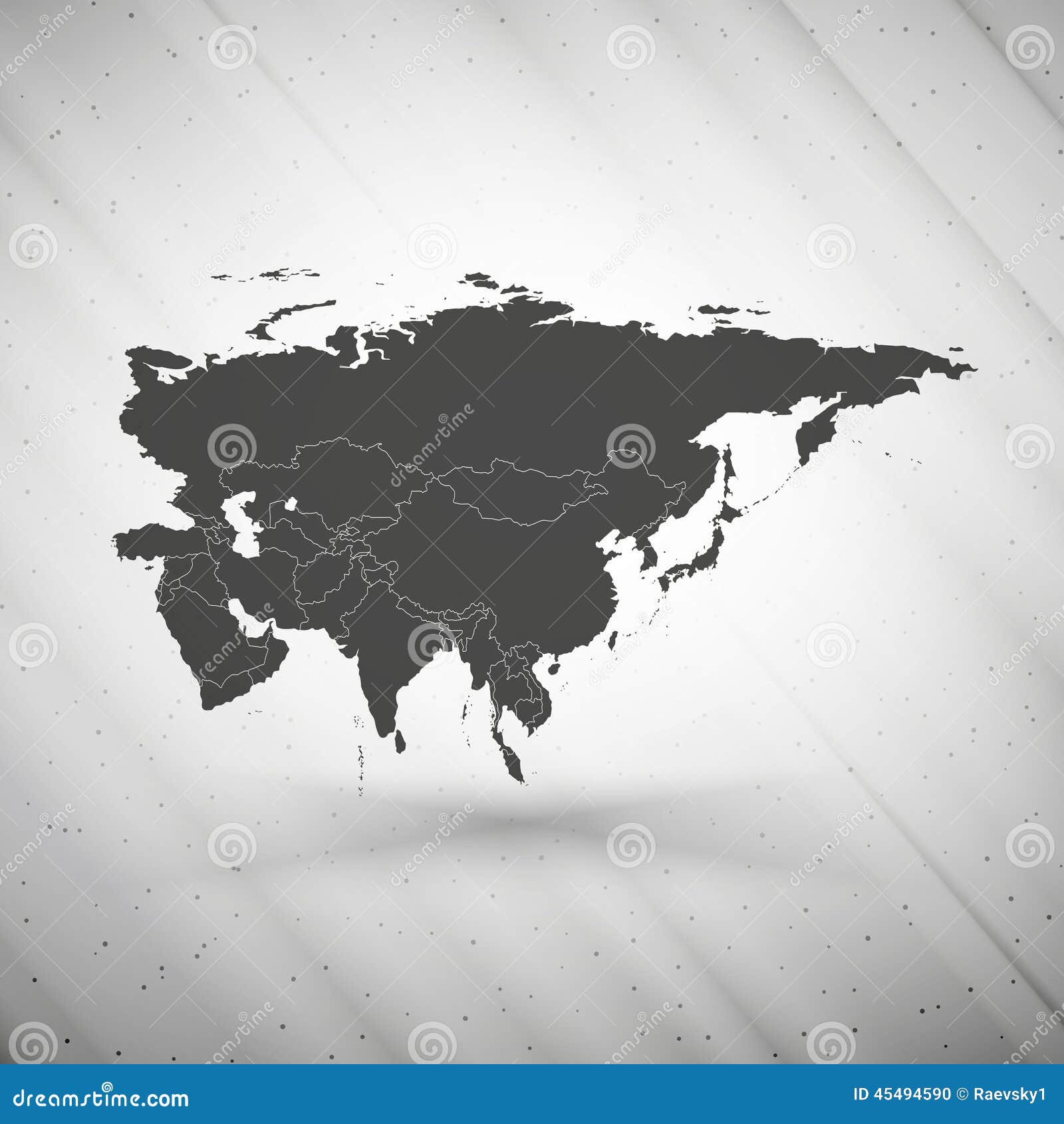 Eurasia Map on Gray Background, Grunge Texture Stock Vector ...