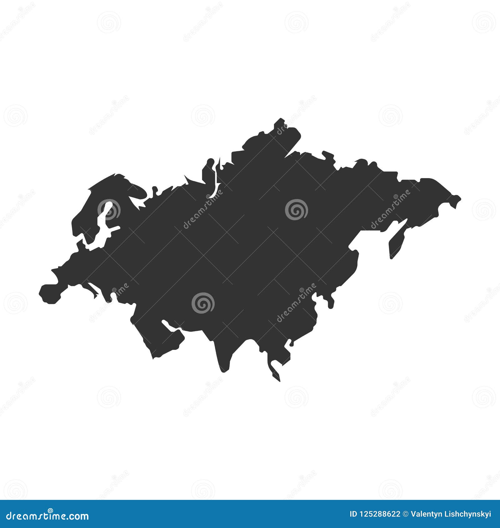 Eurasia Map Vector Icon. Simple Flat Design Stock Illustration ...